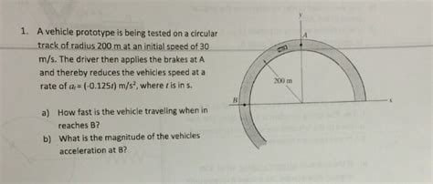 Solved A Vehicle Prototype Is Being Tested On A Circular Chegg