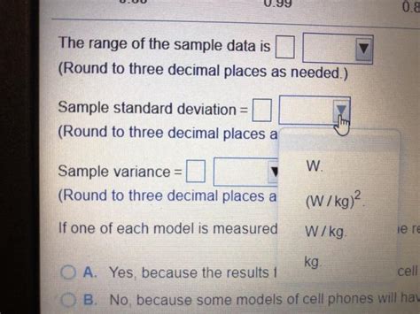 Solved Find The Range Variance And Standard Deviation For