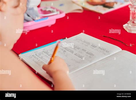 Young Girl Is Doing Her Spanish Homework Translation The Band Plays
