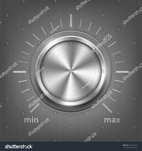 Realistic Vector Volume Button Metal Texture Stock Vector Royalty Free