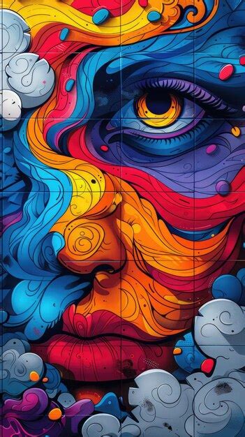 Desenho Inspirado Em Desenhos Animados Hippy Retro Cheio De Cores