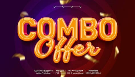 Premium Psd Psd Text Combo Offer With Editable Text Effect Template