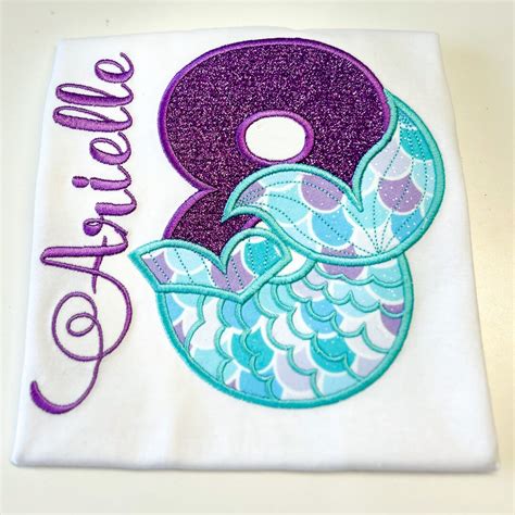 Mermaid Birthday Shirt Personalized Mermaid Birthday Shirt 8th