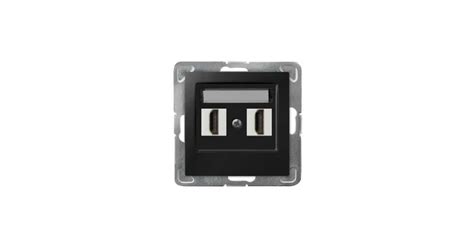 Gniazdo HDMI podwójne Czarny metalik Ospel Impresja e Ospele