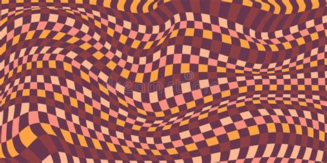 Psychedelic Checkerboard Background With Vintage Colors Trippy Design