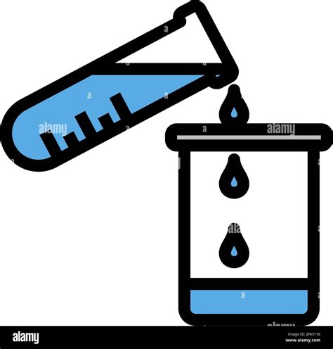 Icon Of Chemistry Beaker Pour Liquid In Flask Editable Bold Outline With Color Fill Design