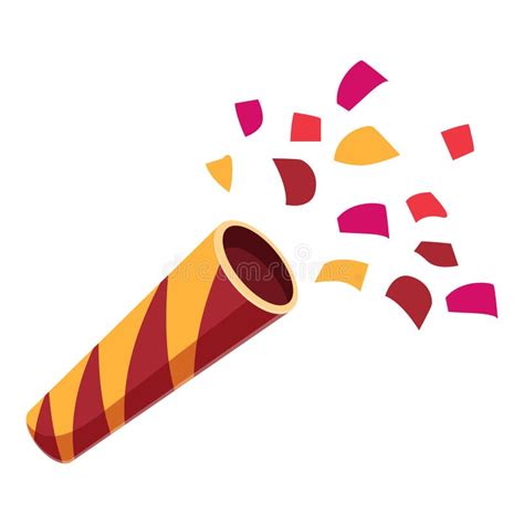 Party Popper Exploding With Colorful Confetti In The Air Stock Vector Illustration Of Party