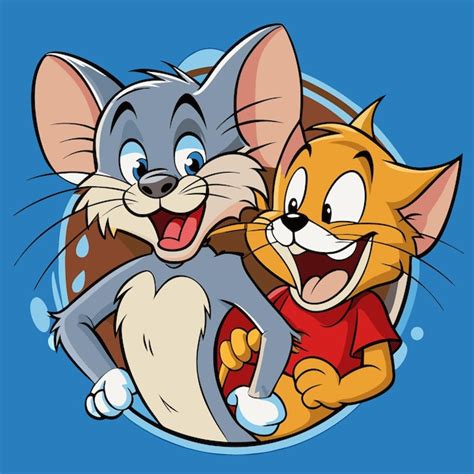 Playful Characters Tom And Jerry Illustration For Tshirt Design