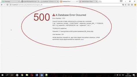Bug Waktu Kosongkan Db Ada Error · Issue 741 · Opensidopensid · Github