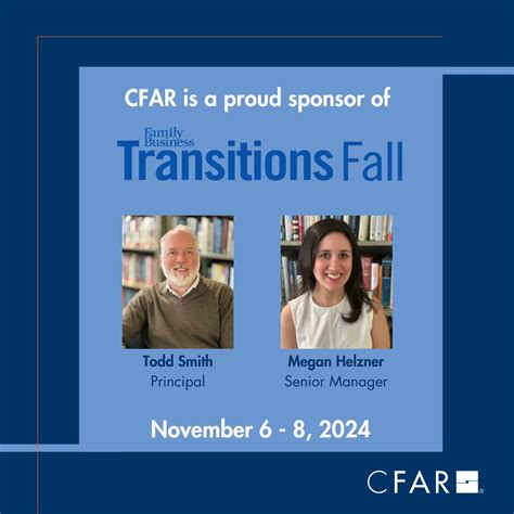 Cfar Is A Proud Sponsor Of This Years Transitions Fall 2024 Conference