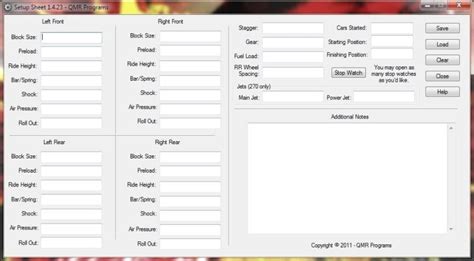 Printable Sprint Car Setup Sheets Printable Templates
