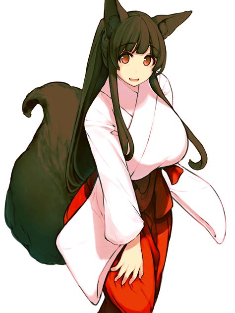 Safebooru 1girl Breasts Brown Hair Fox Girl Fox Tail Highres Huge