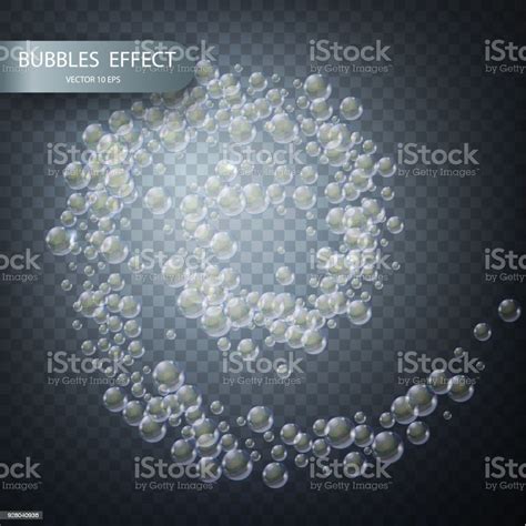 투명 한 체크 무늬 배경에 고립 된 거품을 물 벡터 현실적인 효과 템플릿입니다 무지개 빛깔의 비누 거품입니다 3차원 형태에 대한