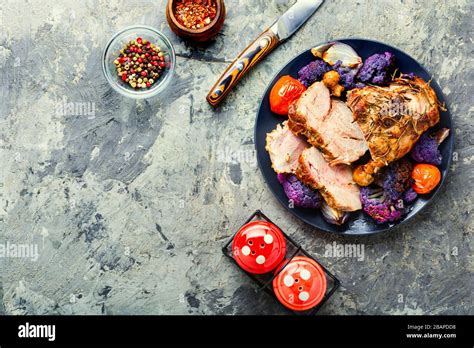 Italian Pork Porchetta With Cauliflowertraditional Italian Festive