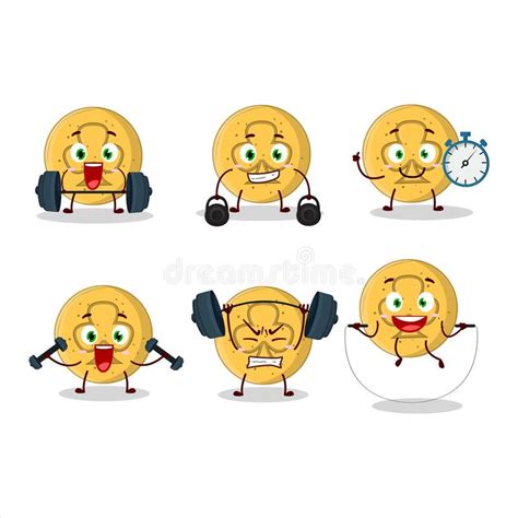 A Healthy Dalgona Candy Trefoils Cartoon Style Trying Some Tools On