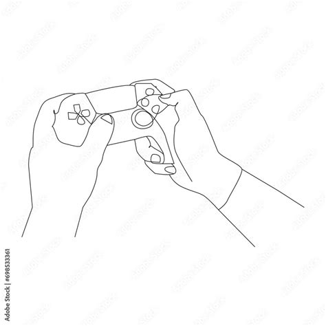 Game Controller Single Continuous Line Drawing Video Games Playstation