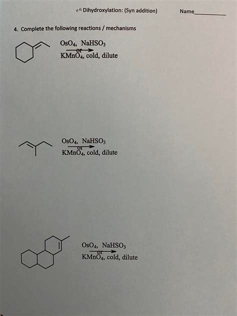 [solved] Oxymercuration Demercuration Name Complete The Following