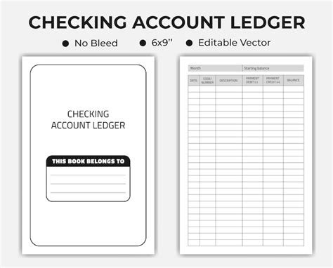 Premium Vector Checking Account Ledger Or Notebook Low Content Kdp