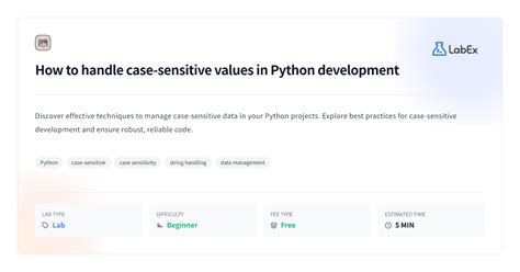 How To Handle Case Sensitive Values In Python Development Labex