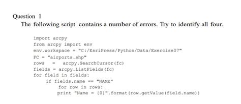 Solved Question 1 The Following Script Contains A Number Of Chegg