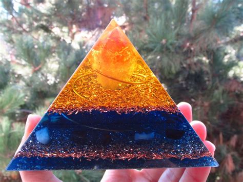 Yellow Blue Orgone Pyramid Fifth Element Orgone