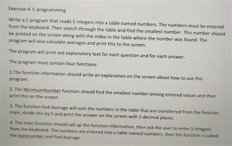 Solved Exercise 4 C Programming Write A C Program That