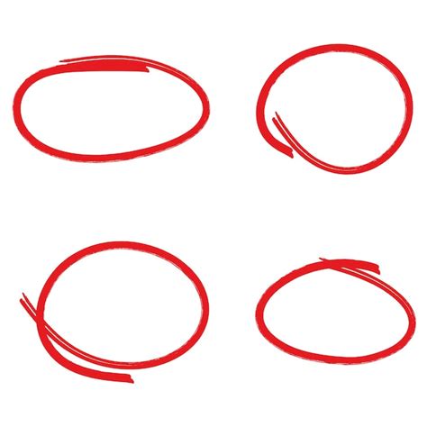 Premium Vector Red Hand Drawn Brush Stroke Highlighter Circle Set
