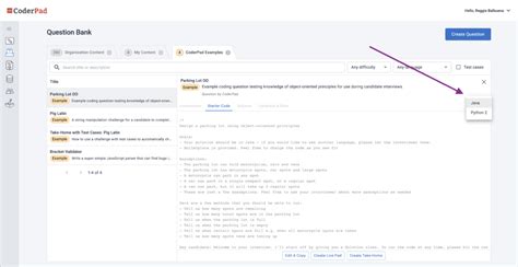 How To Use Example Questions CoderPad