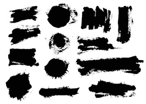 Brush Strokes Bundle Vector Paintbrush Set Painted Lines Rounds And