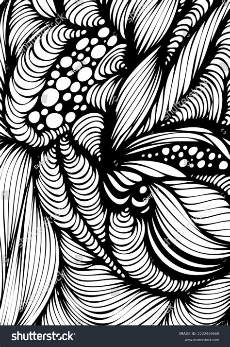 Bitmap Drawing Curved Lines Abstract Coloring Stock Illustration