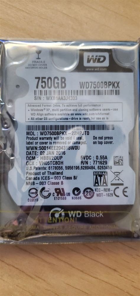 Western Digital Black 750GB Internal 7200RPM 2.5" (WD7500BPKX) HDD ...