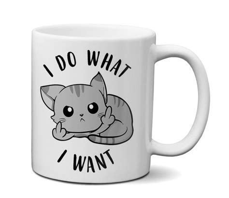 Caneca Gatinho Gato Mostrando O Dedo Do Meio Custom21 Canecas