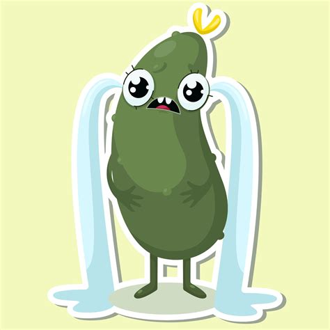 Vector Illustration Of Cucumber Character Sticker 32997741 Vector Art At Vecteezy