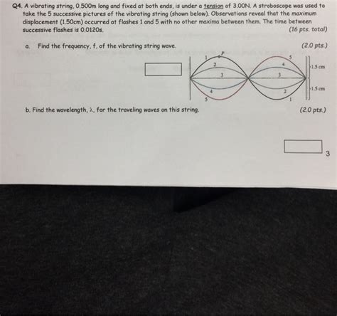 solved q4 a vibrating string 0 500m long and fixed at both