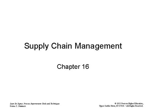 Supply Chain Management Chapter 16 Lean Six Sigma