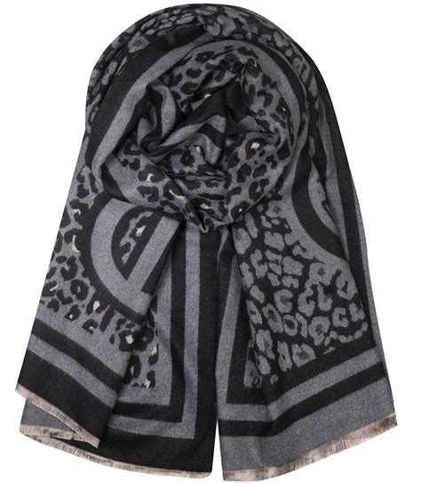 Szalik elegancki szal chusta w panterkę 11009 SZ 517 Agrafka