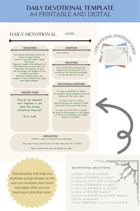 Daily Devotional Template Printable
