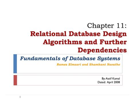 Ppt Chapter 11 Relational Database Design Algorithms And Further