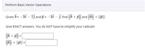 Solved Perform Basic Vector Operations Given Q 3 10 Chegg Com