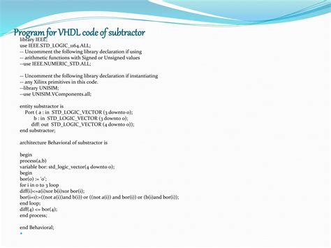 arithmatic logic unit using vhdl gates pptx
