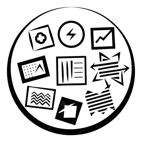 Premium Vector Abstract Black And White Graphic Design With Geometric Shapes In A Circle