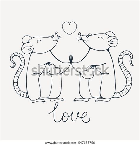Rats Love Coloring Page Raster Image 库存插图 547135756 Shutterstock