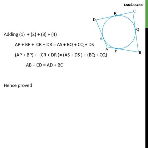Ex 10 2 8 A Quadrilateral Abcd Is Drawn To Circumscribe