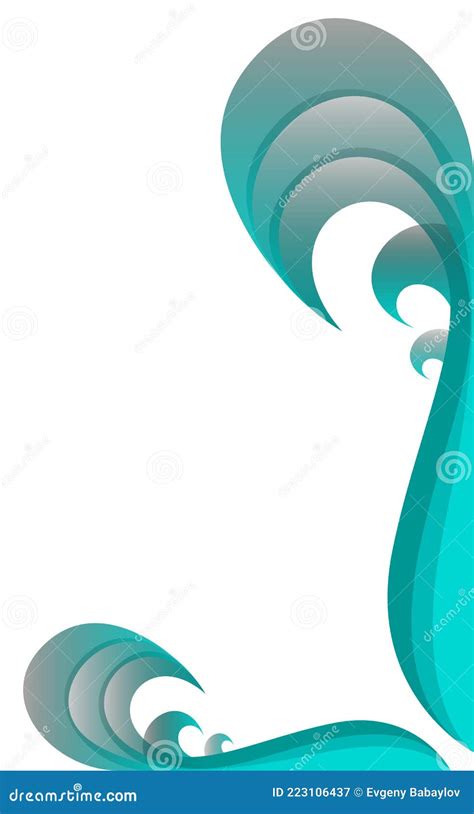 Green Curved Lines On White Background Vector Stock Vector