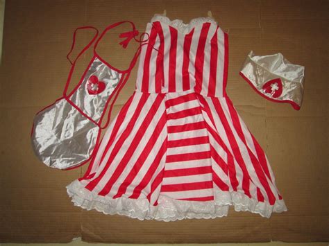 Womens Nurse Candy Striper Cute Sexy Halloween Costum Gem