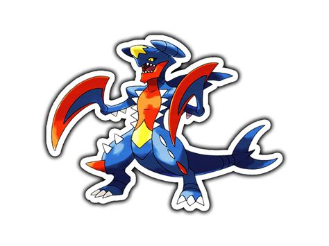 Mega Garchomp Sticker Water Resistant Vinyl Sticker By Insaneprints