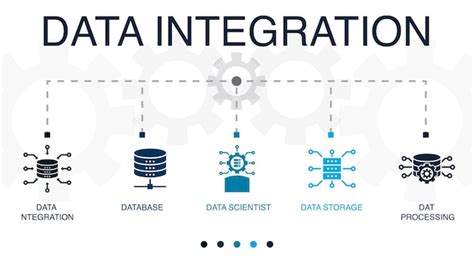 premium vector data integration database data scientist data storage data processing icons