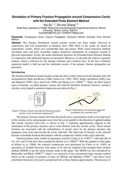Pdf Simulation Of Primary Fracture Propagation Around Compressive Cavity With The Extended