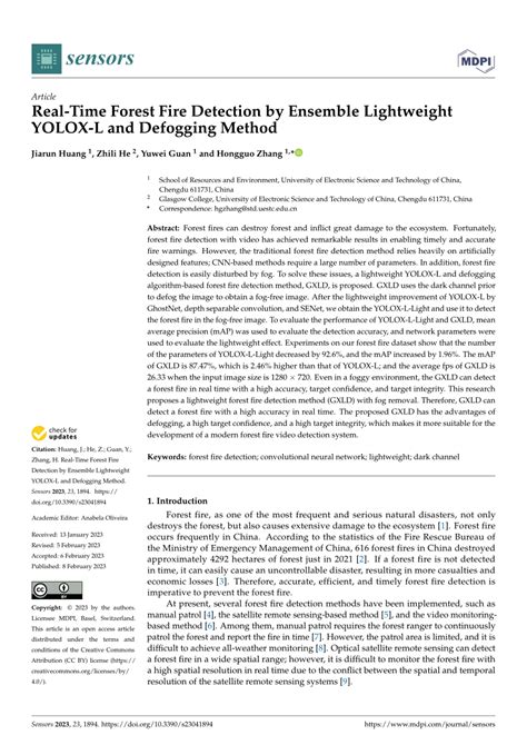 Pdf Real Time Forest Fire Detection By Ensemble Lightweight Yolox L
