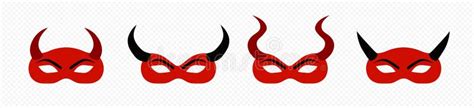 Demonic Masks With Horns Template Stock Vector Illustration Of Vector
